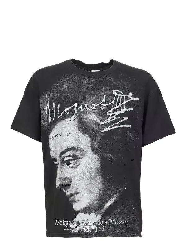 EARTHLING COLLECTIVE Mozart Vintage Graphic-print T-shirt - Grey