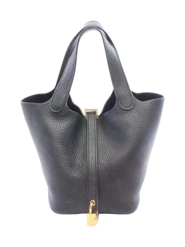 Hermès Clemence Picotin 18 Handbag - Black