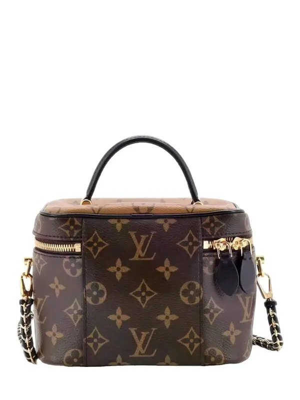 LOUIS VUITTON Vanity Handbag Reverse Monogram Canvas Pm Satchel - Brown