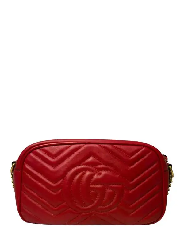 Gucci Marmont Quilted Shoulder Bag - Red