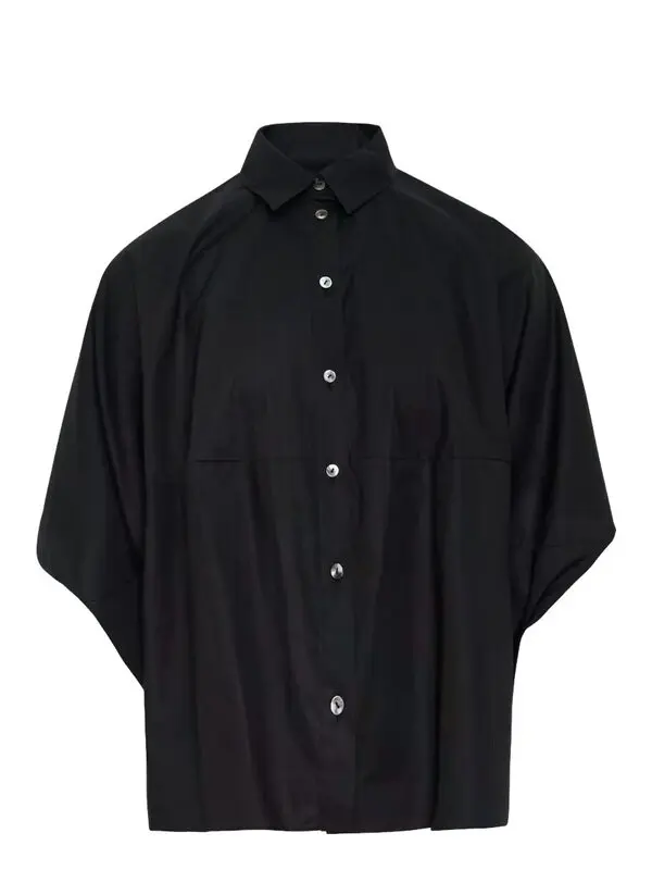 ENFOLD Draped Hexagon Shirt - Black