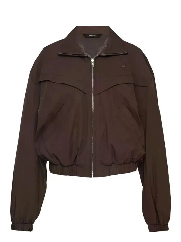 PUSHBUTTON Lace-panelled Bomber Jacket - Brown