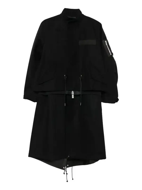 Sacai Layered-design Coat - Black