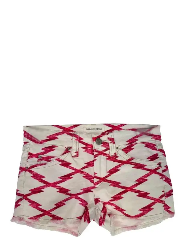 ISABEL MARANT VINTAGE Toile Printed Mini Shorts - Neutrals