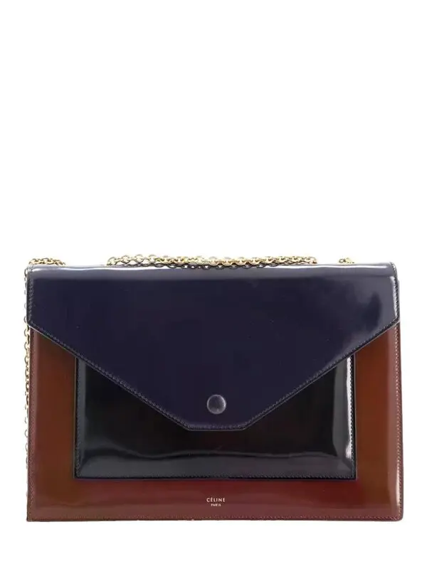 Celine Pocket Envelope Patent Medium Shoulder Bag - Multicolour