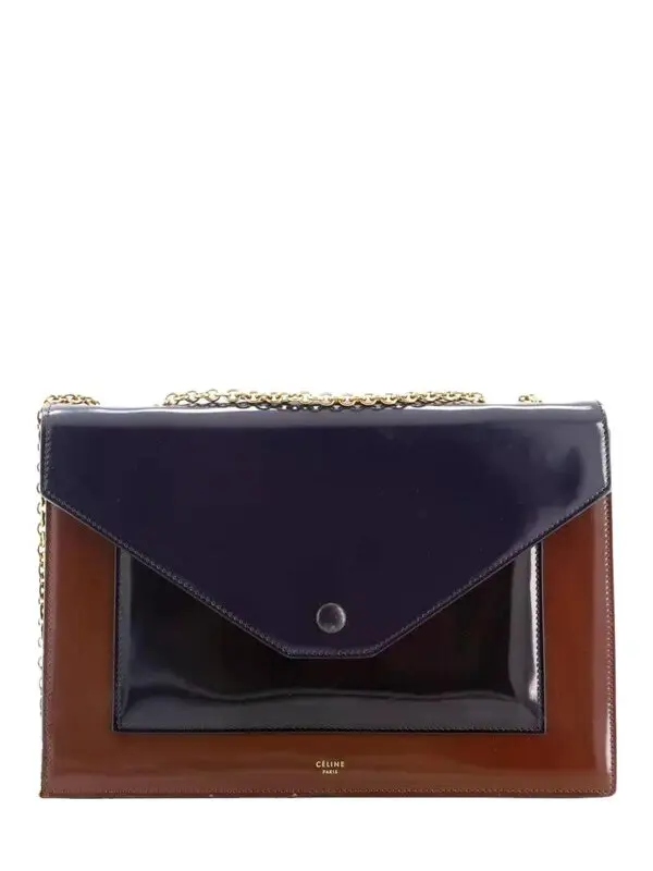 Celine Pocket Envelope Patent Medium Shoulder Bag - Multicolour