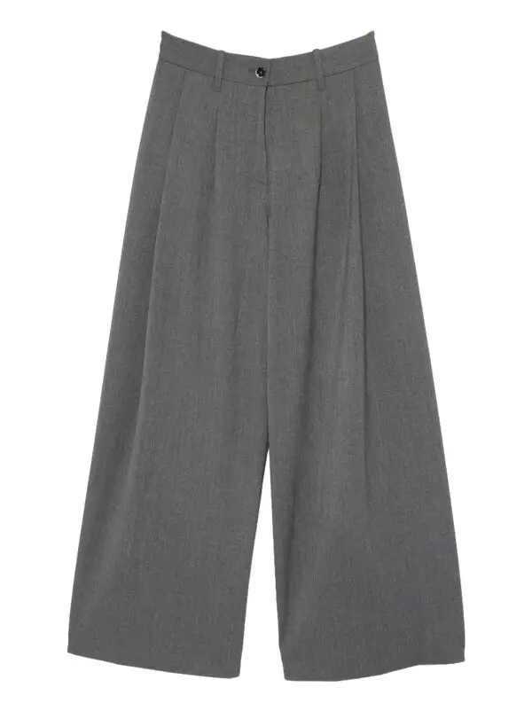 NINE:INTHE:MORNING Petra Pleated Wool Tailored Trousers - Grey