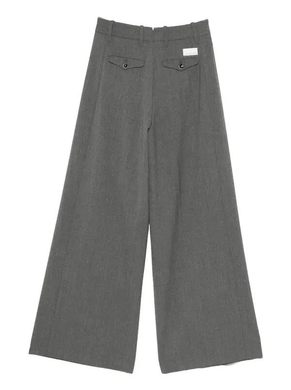 NINE:INTHE:MORNING Petra Pleated Wool Tailored Trousers - Grey