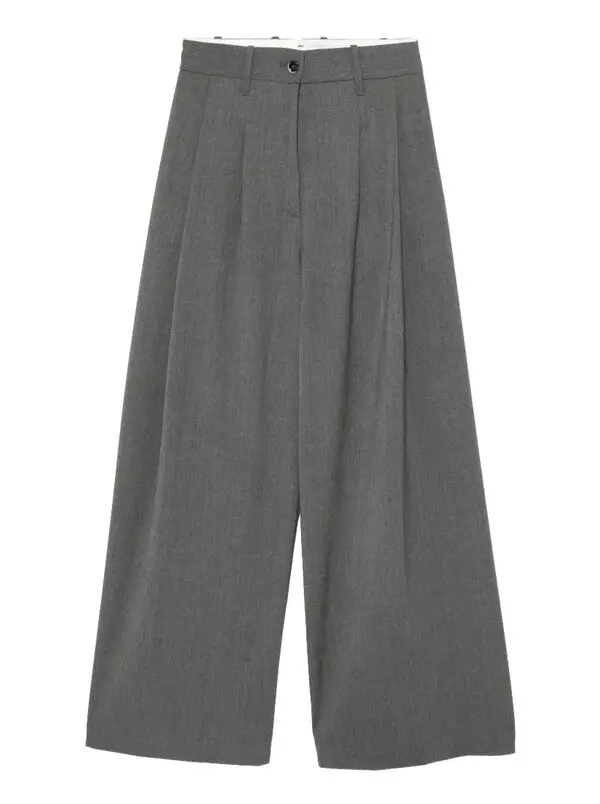 NINE:INTHE:MORNING Petra Pleated Wool Tailored Trousers - Grey