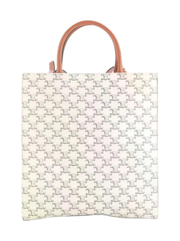Celine Vertical Cabas Triomphe Coated Canvas Medium Tote Bag - Neutrals