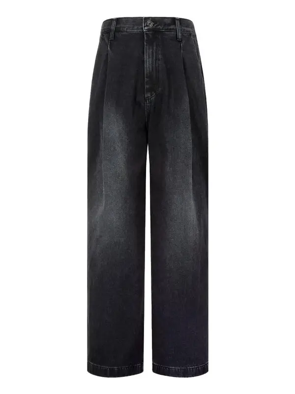 STUDIO TOMBOY Pleated Denim Trousers - Black