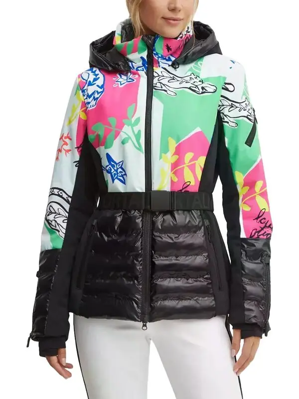 SPORTALM Graphic-print Belted Ski Jacket - Black