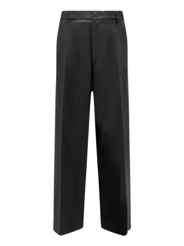 AMARANTO Tailored Pressed-crease Trousers - Black