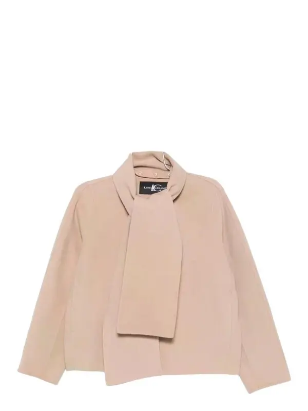 LUISA CERANO Scarf-detail Wool Jacket - Neutrals