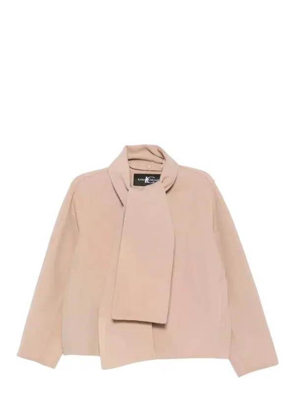 LUISA CERANO Scarf-detail Wool Jacket - Neutrals