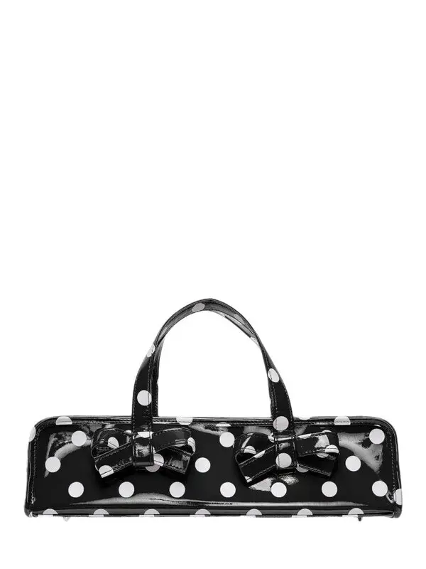 Comme Des Garçons Polka-dot Bow-embellished Tote Bag - Black