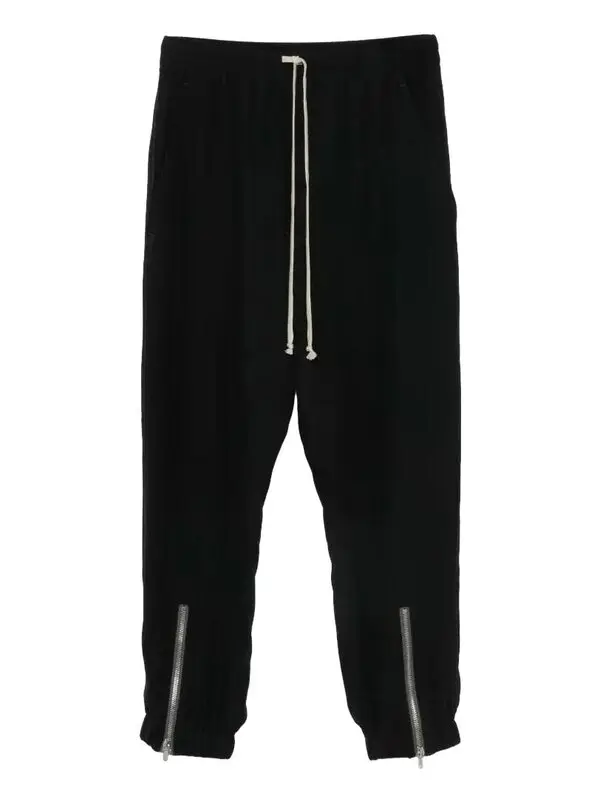 Rick Owens Drawstring Zip-detail Cropped Trousers - Black