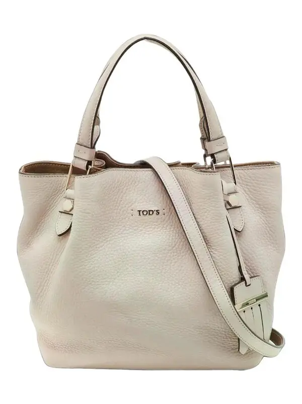 TOD'S Flower Leather Tote Bag - Neutrals