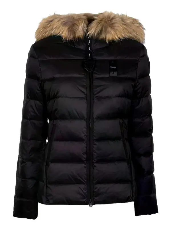 BLAUER. Fur-trim Hooded Puffer Jacket - Black