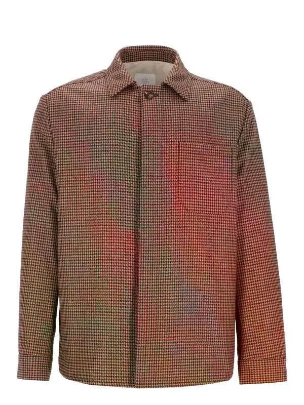 Eleventy Houndstooth-pattern Shirt Jacket - Brown