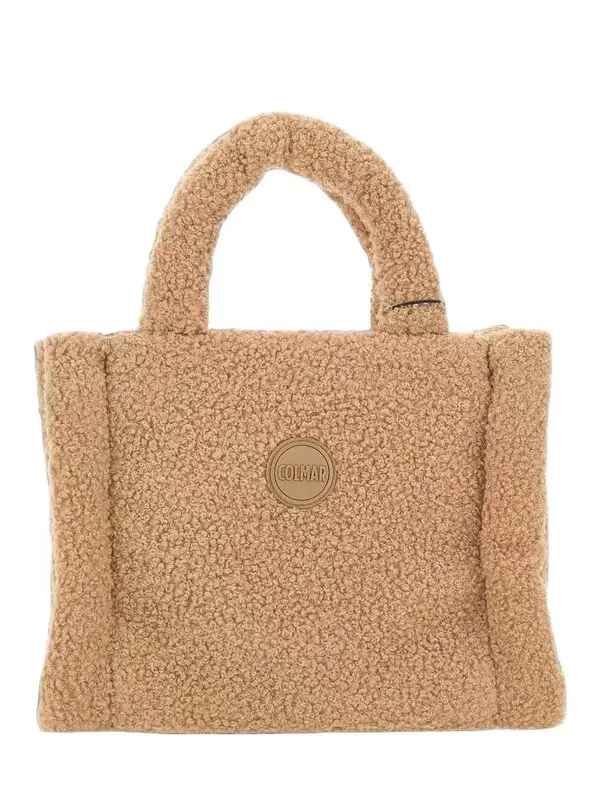 COLMAR Teddy-effect Logo-patch Tote Bag - Neutrals