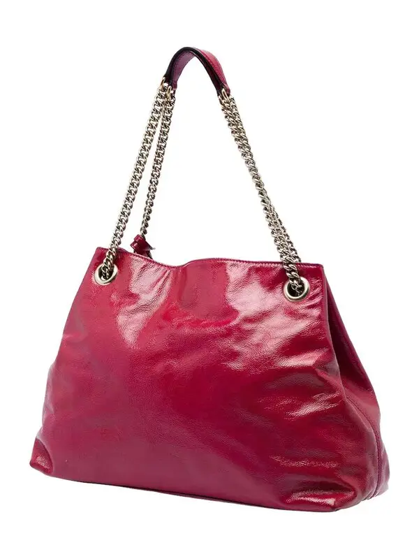 Gucci Patent Soho Chain Tote Bag - Pink