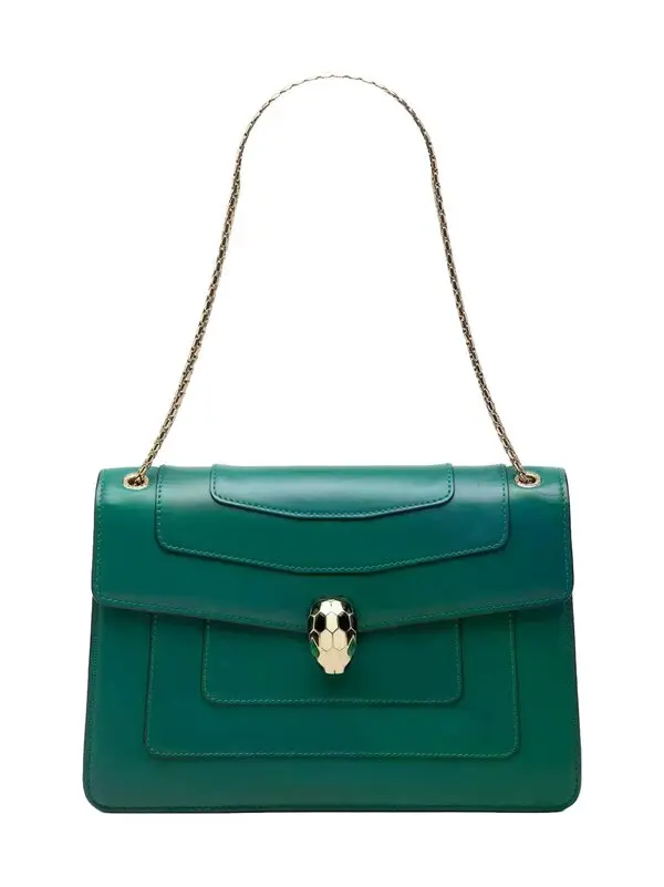 BVLGARI Medium Calfskin Serpenti Forever Shoulder Bag - Green