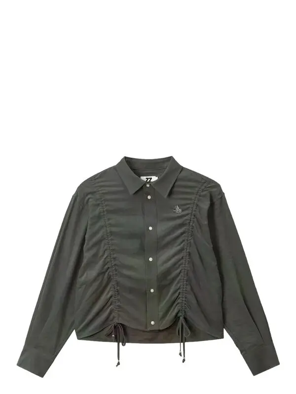 Izzue Ruched Drawstring Shirt - Grey