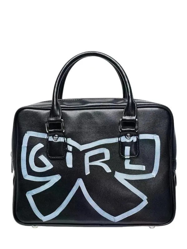 Comme Des Garçons Bow-print Tote Bag - Black
