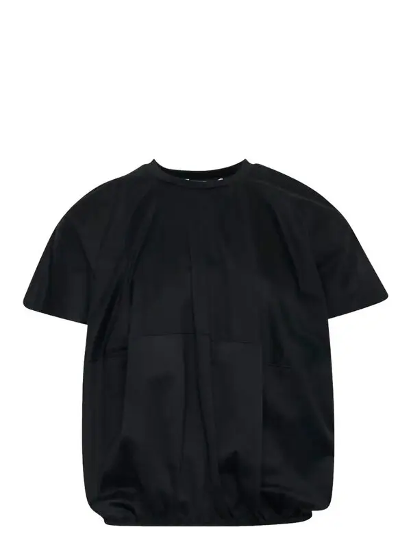 ENFOLD Ball Pleat-detail T-shirt - Black