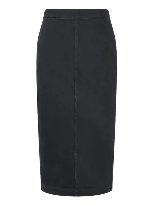 N°21 Zip-fastening Denim Midi Skirt - Black