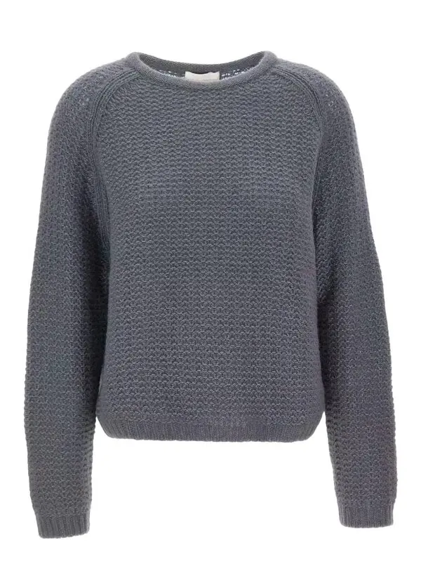 Hemisphere Cable-knit Raglan-sleeve Sweater - Grey