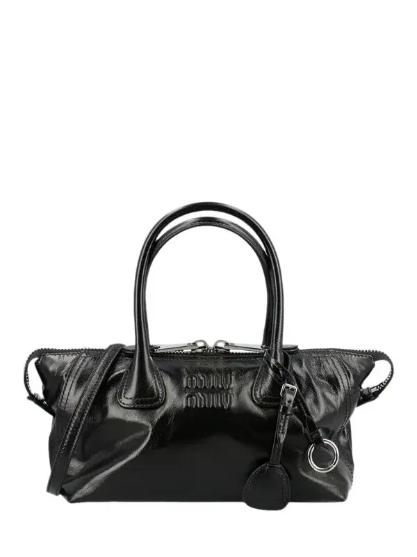 Miu Miu Logo-embossed Shoulder Bag - Black