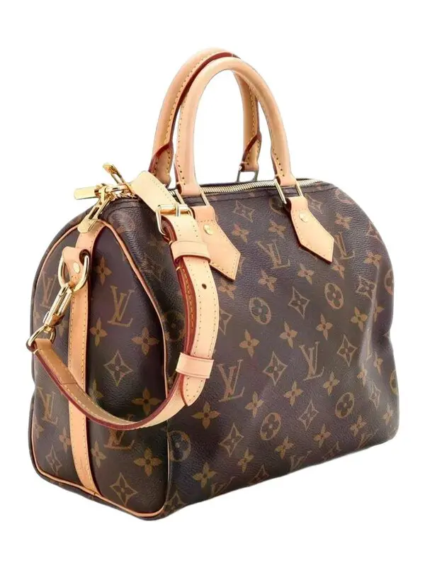LOUIS VUITTON Speedy Bandouliere Bag Monogram Canvas Satchel - Brown