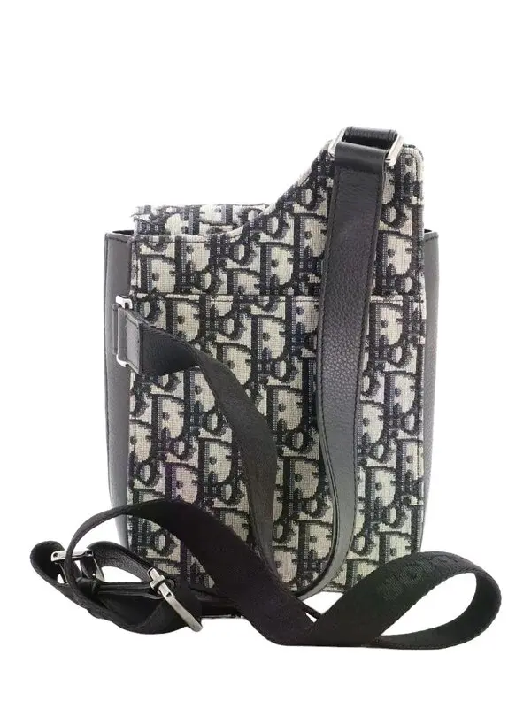 Dior Saddle Rectangular Pouch Oblique Canvas Crossbody Bag - Blue