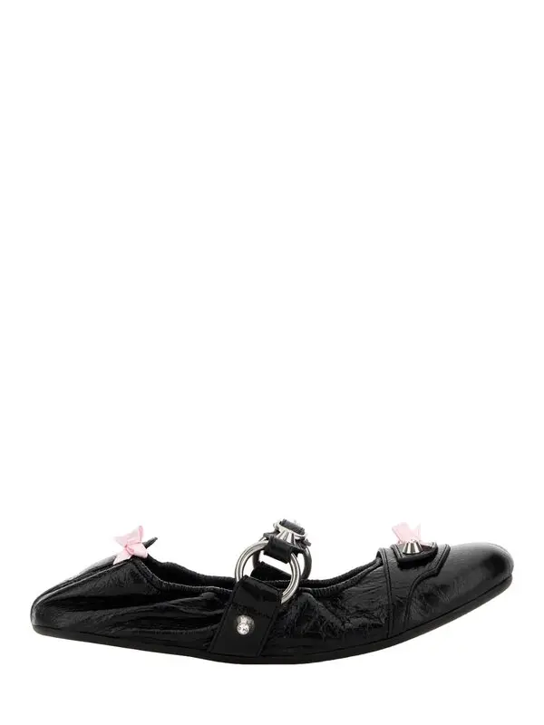 Balenciaga Leather City Ballerinas - Black