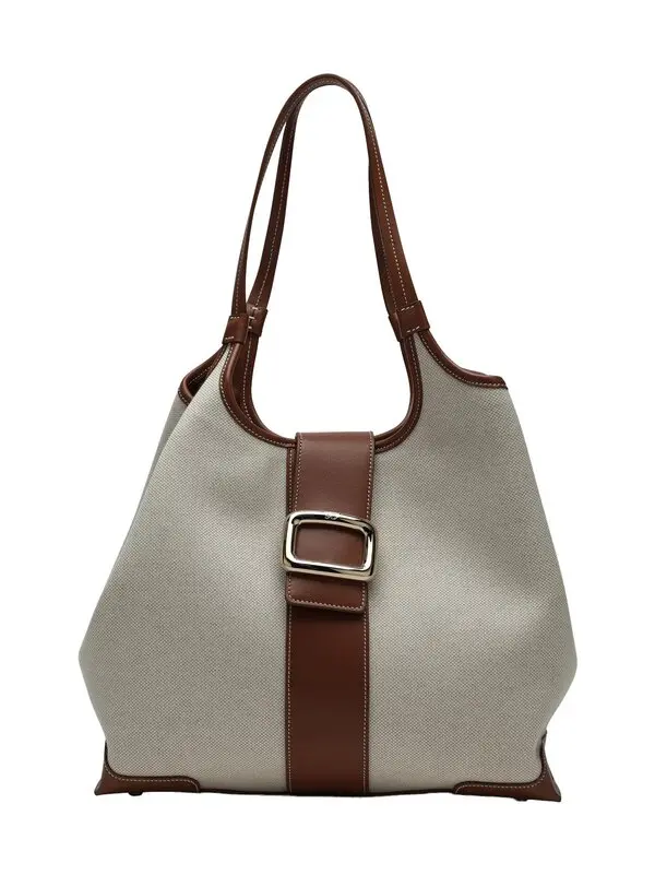 ROGER VIVIER Viv' Choc Medium Shopping Bag - Cream