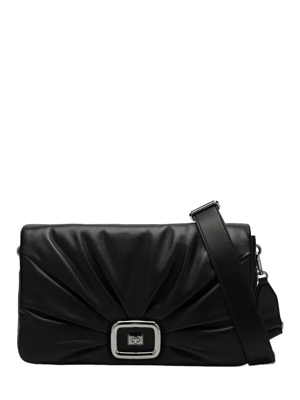ROGER VIVIER Viv' Choc Large Leather Bag - Black