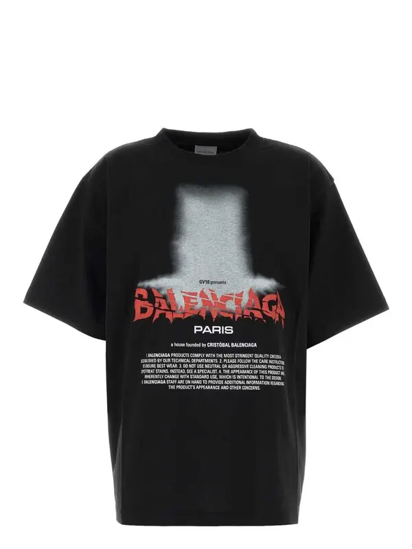 Balenciaga Cotton Oversize T-shirt - Black