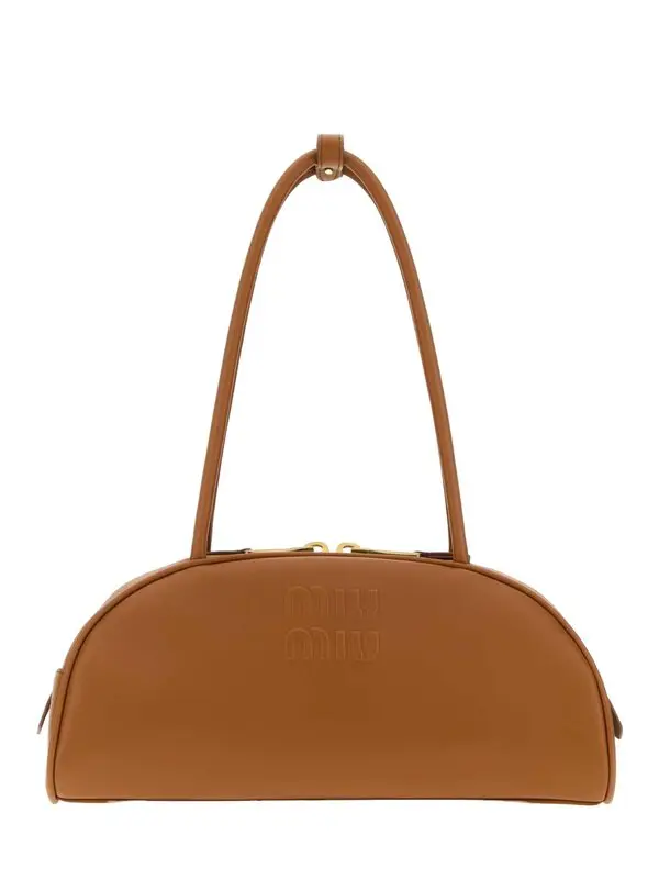 Miu Miu Caramel Leather Beau Shoulder Bag - Brown