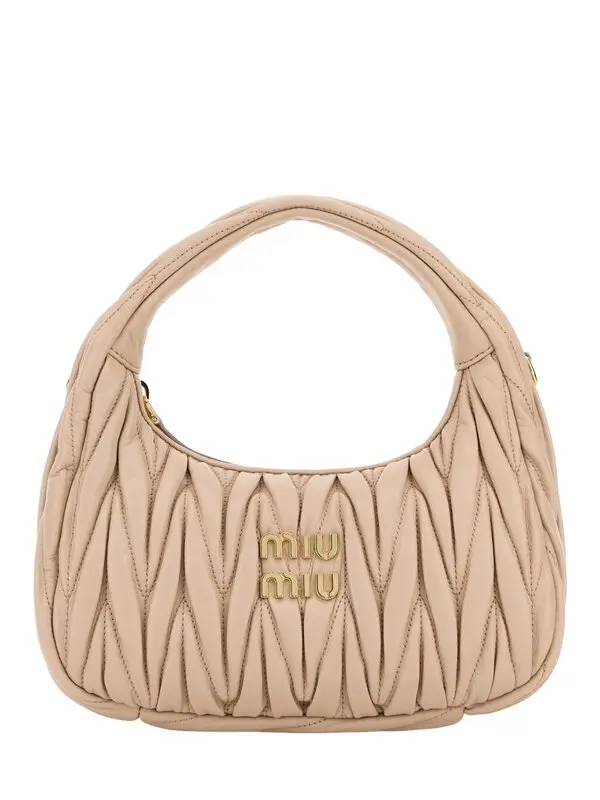 Miu Miu Powder Nappa Leather Wander Handbag - Pink