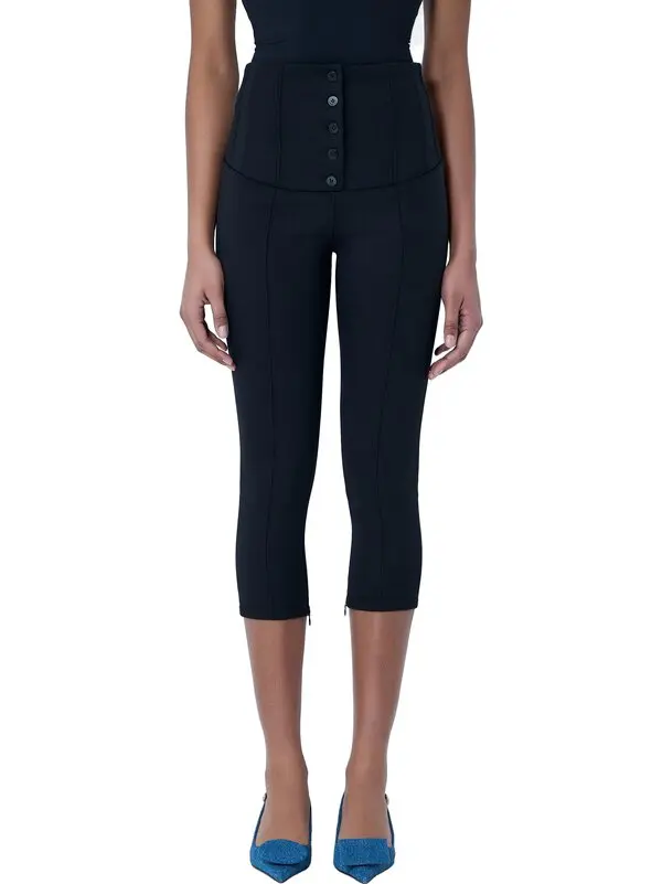 Jacquemus High-waisted Buttoned Cycling Pants - Black