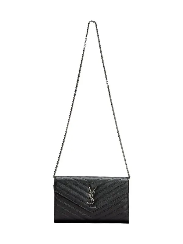 Saint Laurent Monogrammed Wallet Bag - Black