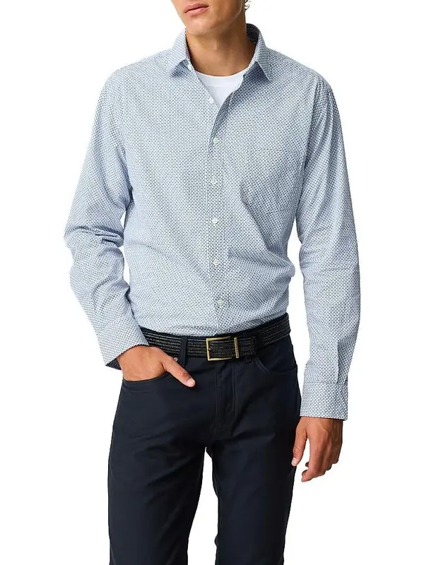 Rodd & Gunn Edbrooke Hill Geo Print Long Sleeve Shirt - Sky