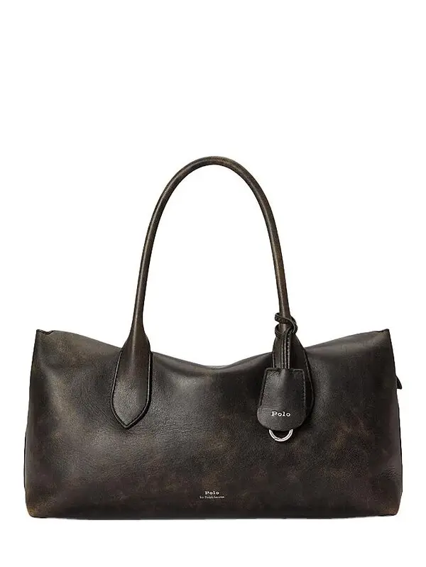 Polo Ralph Lauren Bellport Leather Satchel - Stone/black