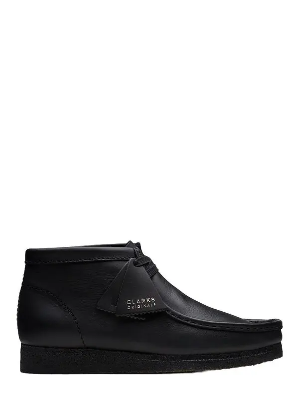 Clarks Wallabee Leather Boots - Black Leather