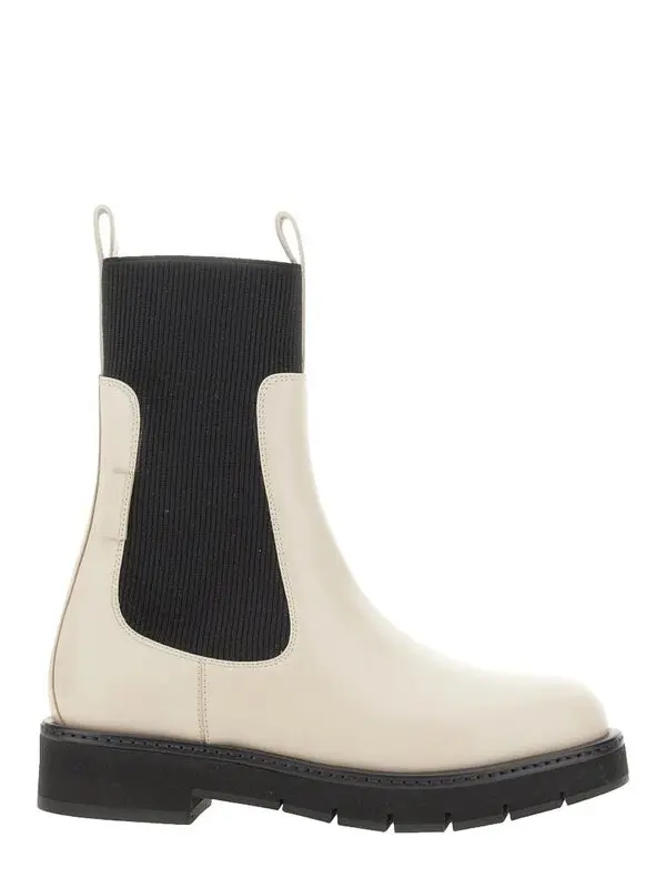 FERRAGAMO Leather Chelsea Boot - White