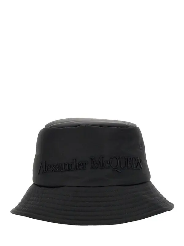 Alexander McQueen Bucket Hat With Logo - Black