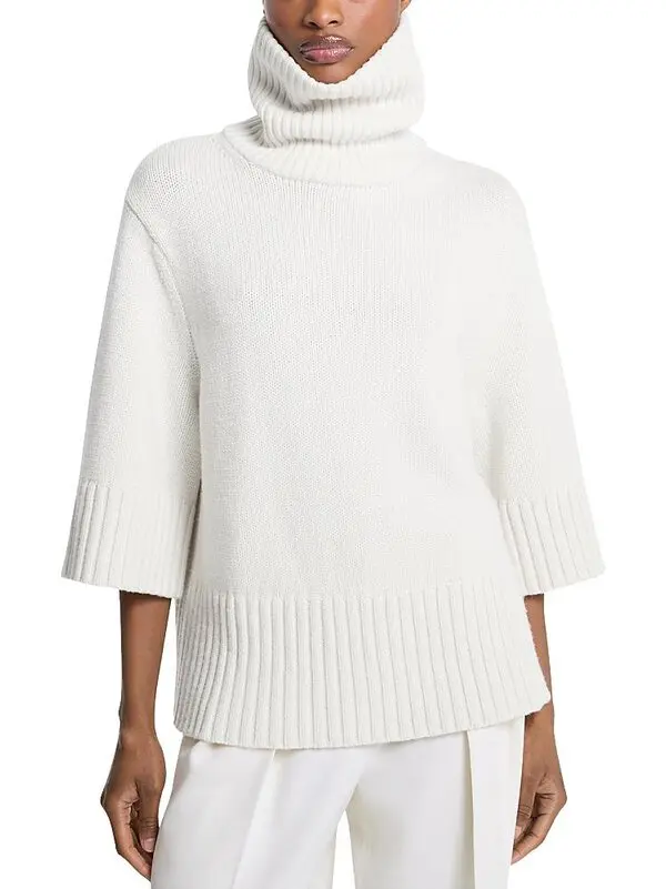 Michael Kors Cashmere Funnel Neck Top - Ivory