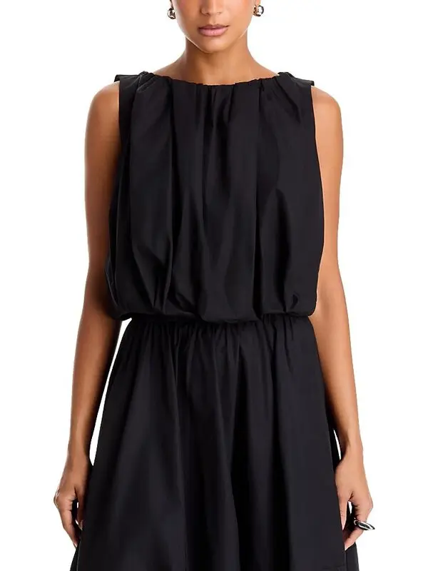 Co Cotton Bubble Top - Black